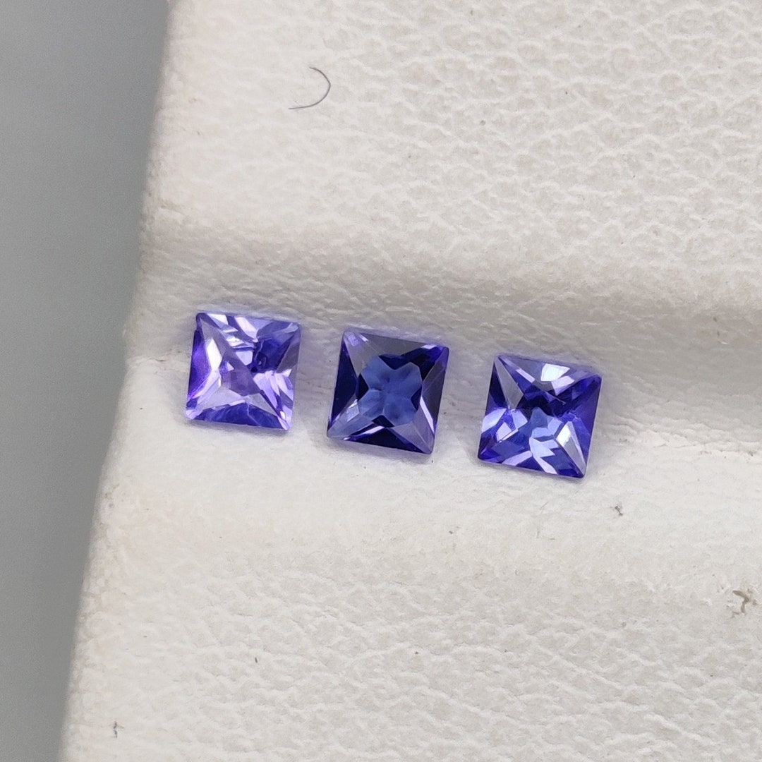 Buy Natural Tanzanite Square Princess Cut Lot 2.5x2.5 MM Good Quality ...