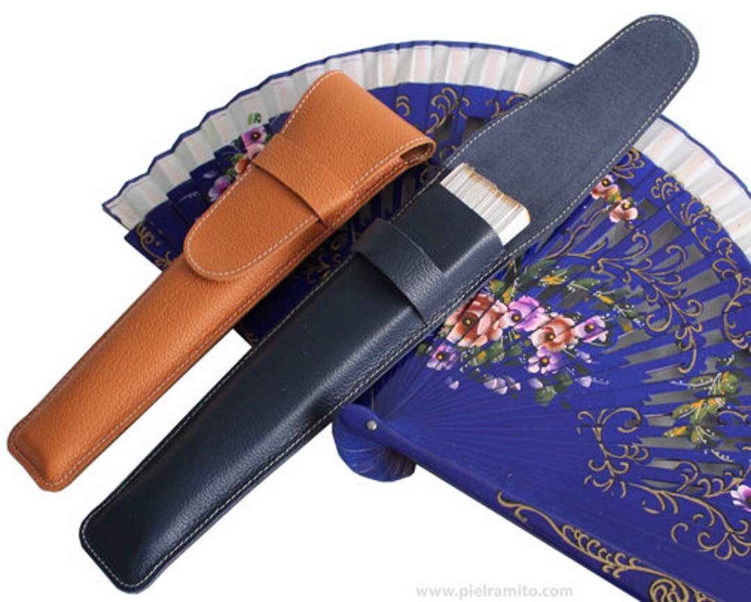 Genuine Leather Fan Cover With Flap and Snap Closure - Etsy