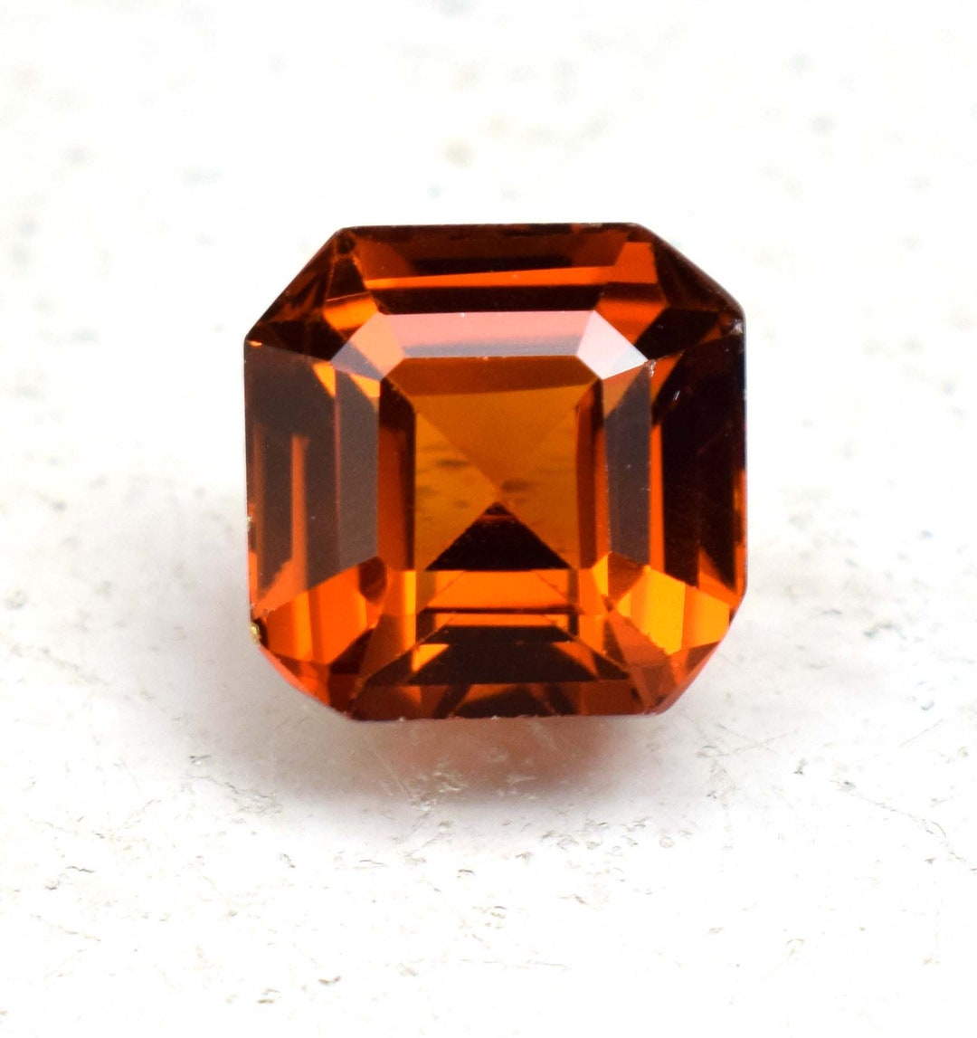 Natural Certified Orange Red Hessonite Garnet 5.95 Ct Emerald Cut Loose ...