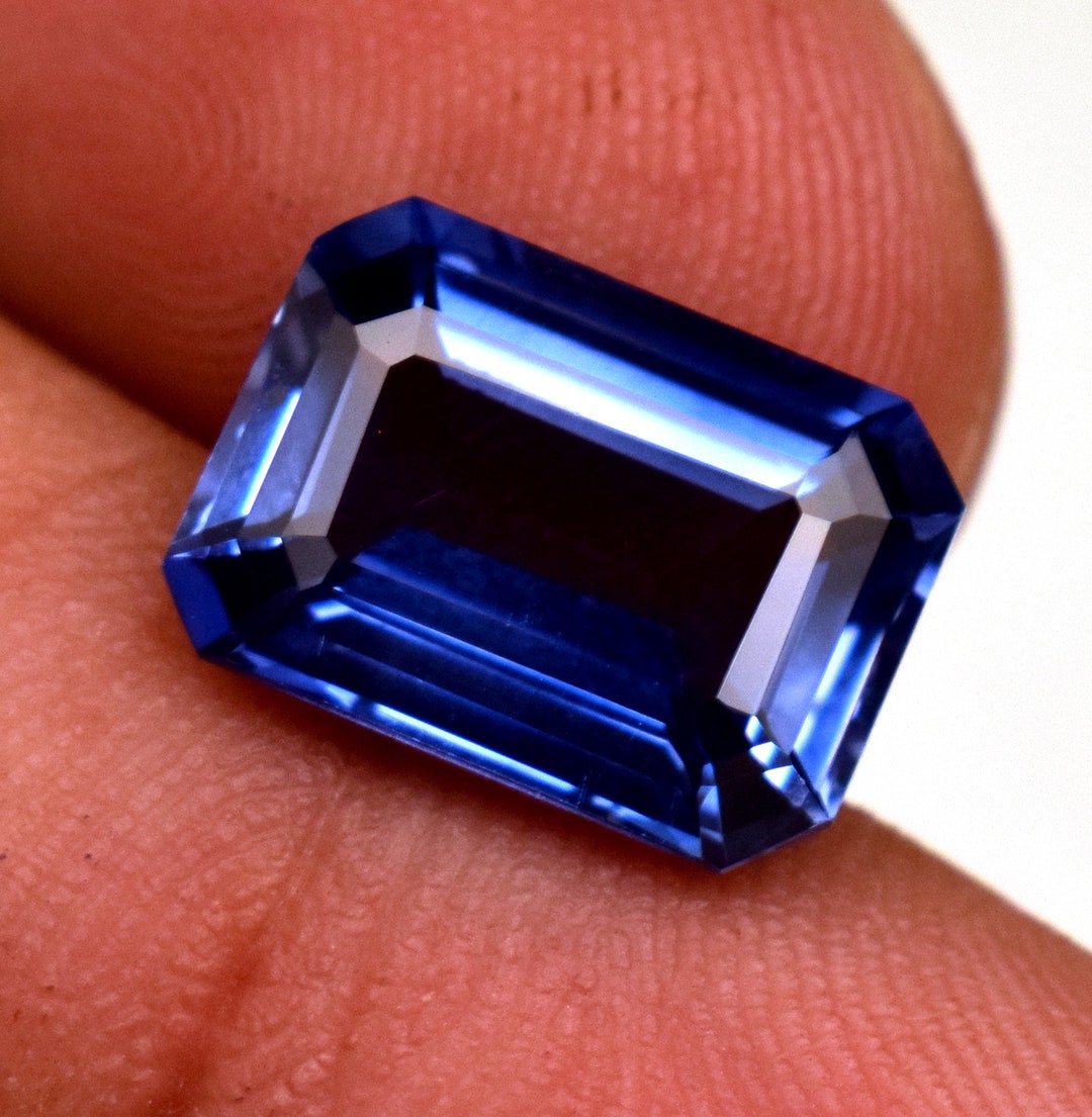 Natural Ceylon Blue Sapphire 4.50 Ct EMERALD Cut Certified Loose ...