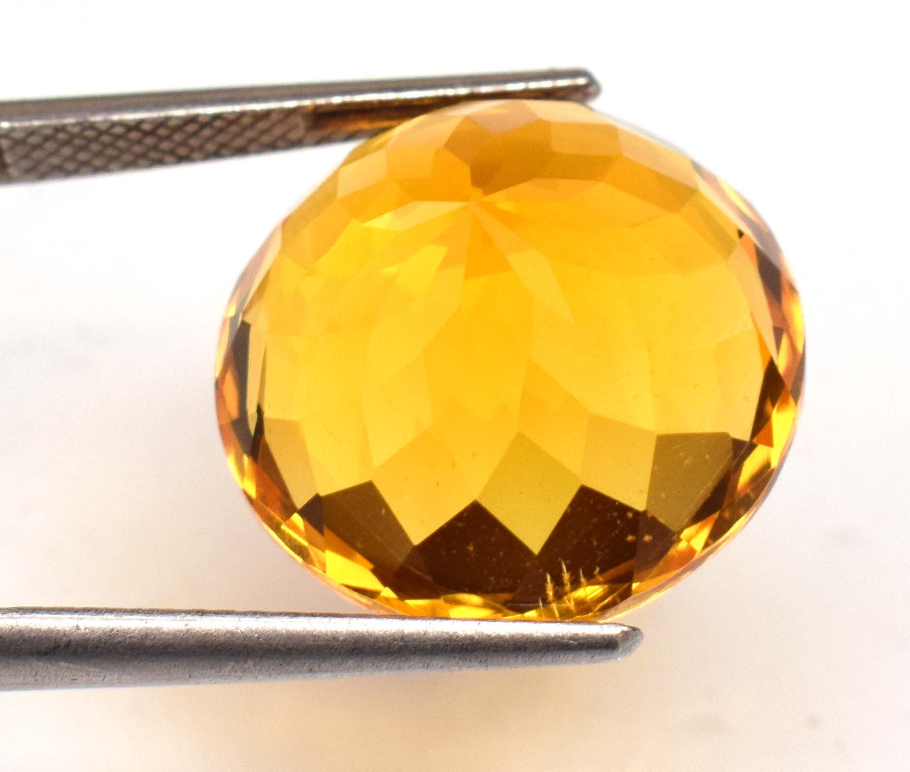 Natural Madeira Orange Yellow Citrine 20.00 Ct Square Round Cut Loose ...