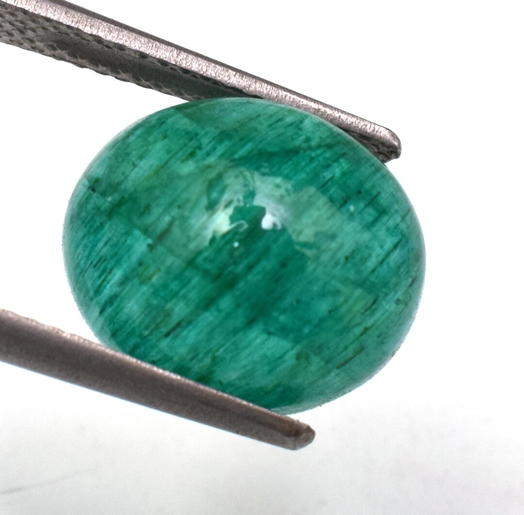 Natural Emerald Cabochon 7.35 Ct Certified Oval Shape - Etsy UK