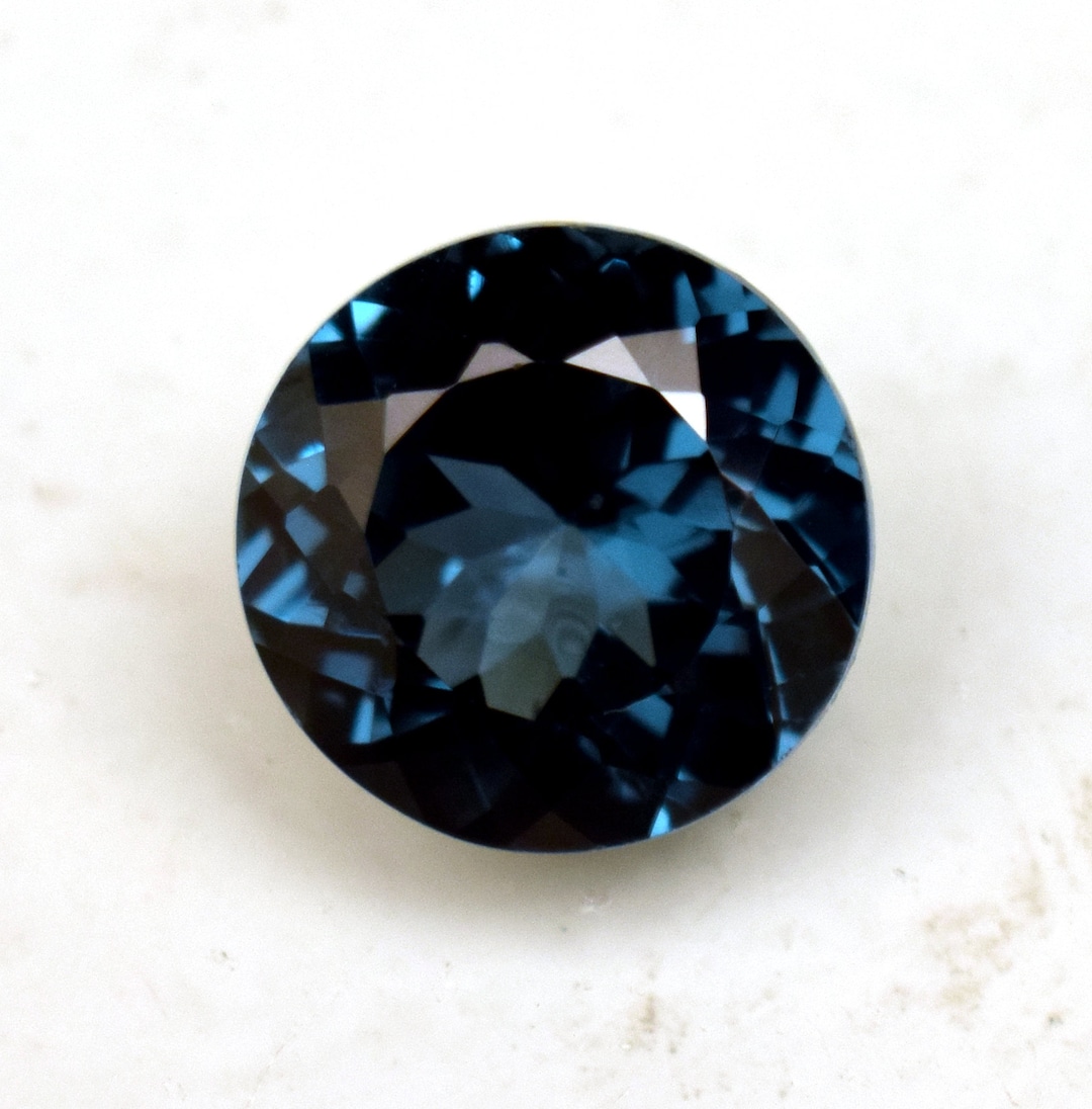 Natural Certified London Blue Topaz TOP Faceted ROUND Cut 4.95 Ct Loose ...