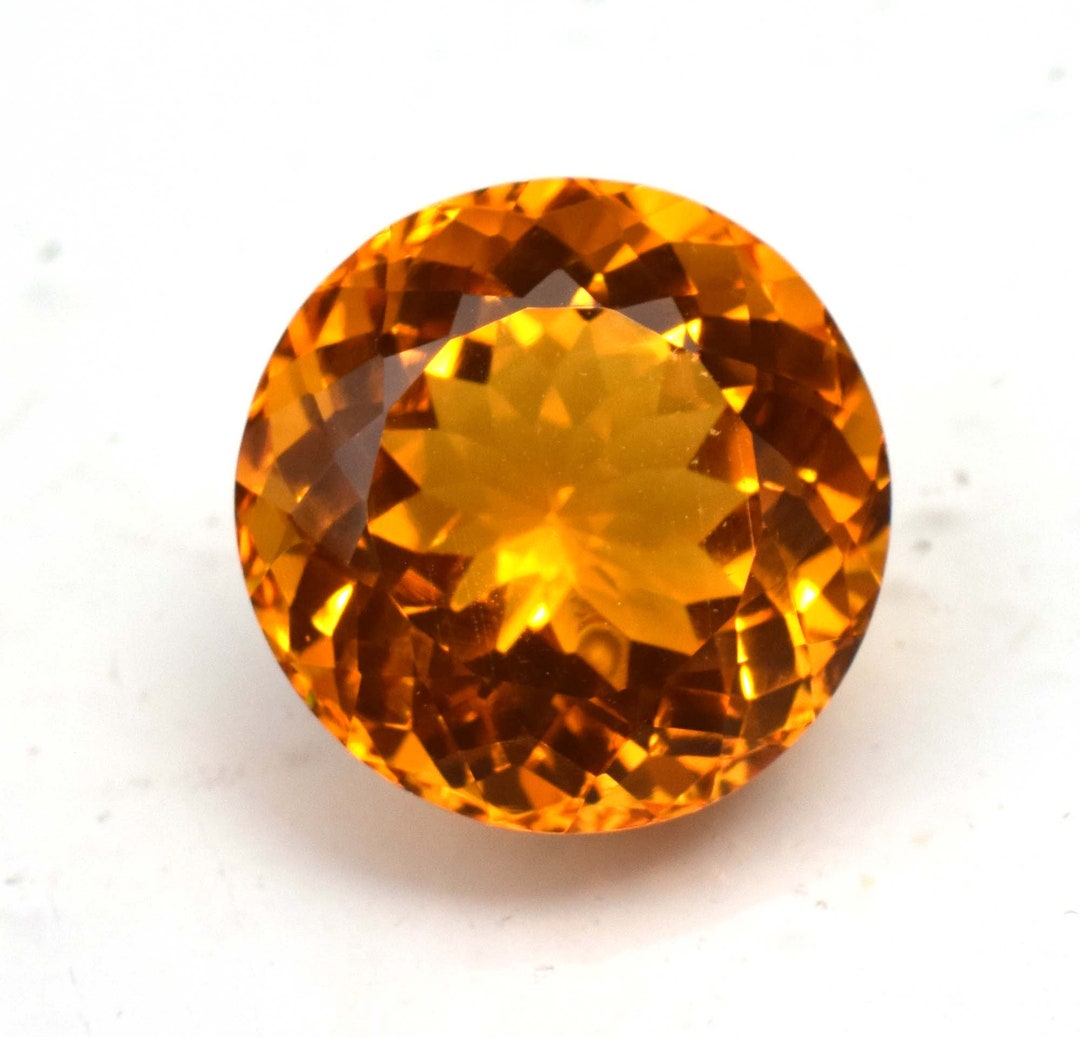 Natural Madeira Orange Yellow Citrine 20.00 Ct Square Round Cut Loose ...