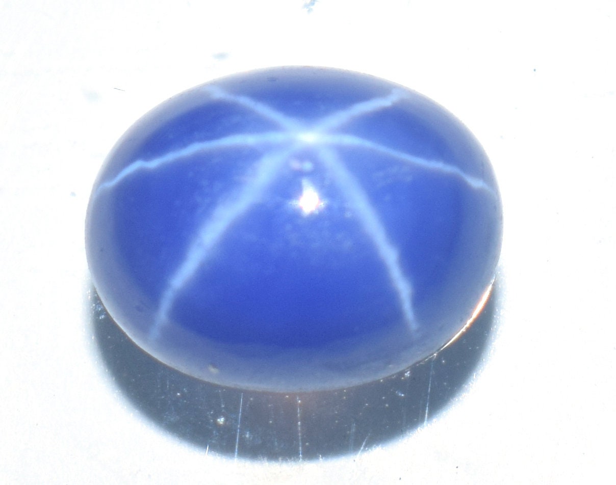 Natural 6 RAY Blue Star Sapphire 1.40 Ct Loose Gemstone For Jewelry ...