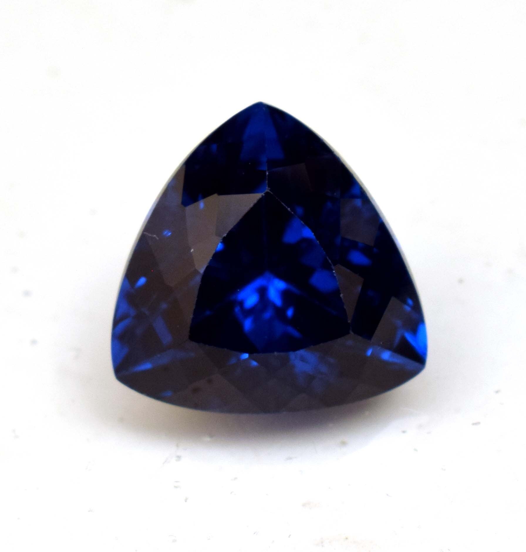 Natural Ceylon Blue Sapphire 7.65 Ct Trillion Cut Certified Loose ...