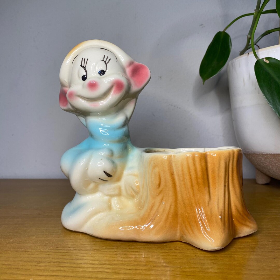 Vintage 1940s Walt Disney Snow White DOPEY Ceramic Planter - Etsy