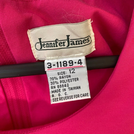 Vintage Jennifer James Hot Pink Short Sleeve Sheath D… - Gem