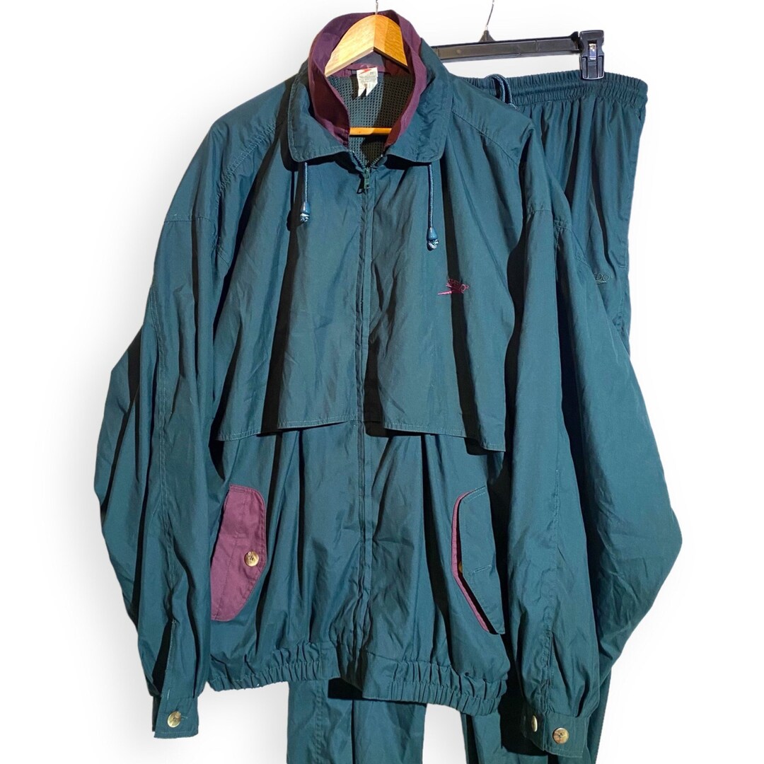 Vintage Speedo Retro Teal & Purple Tracksuit 2-piece Windbreaker Jacket ...