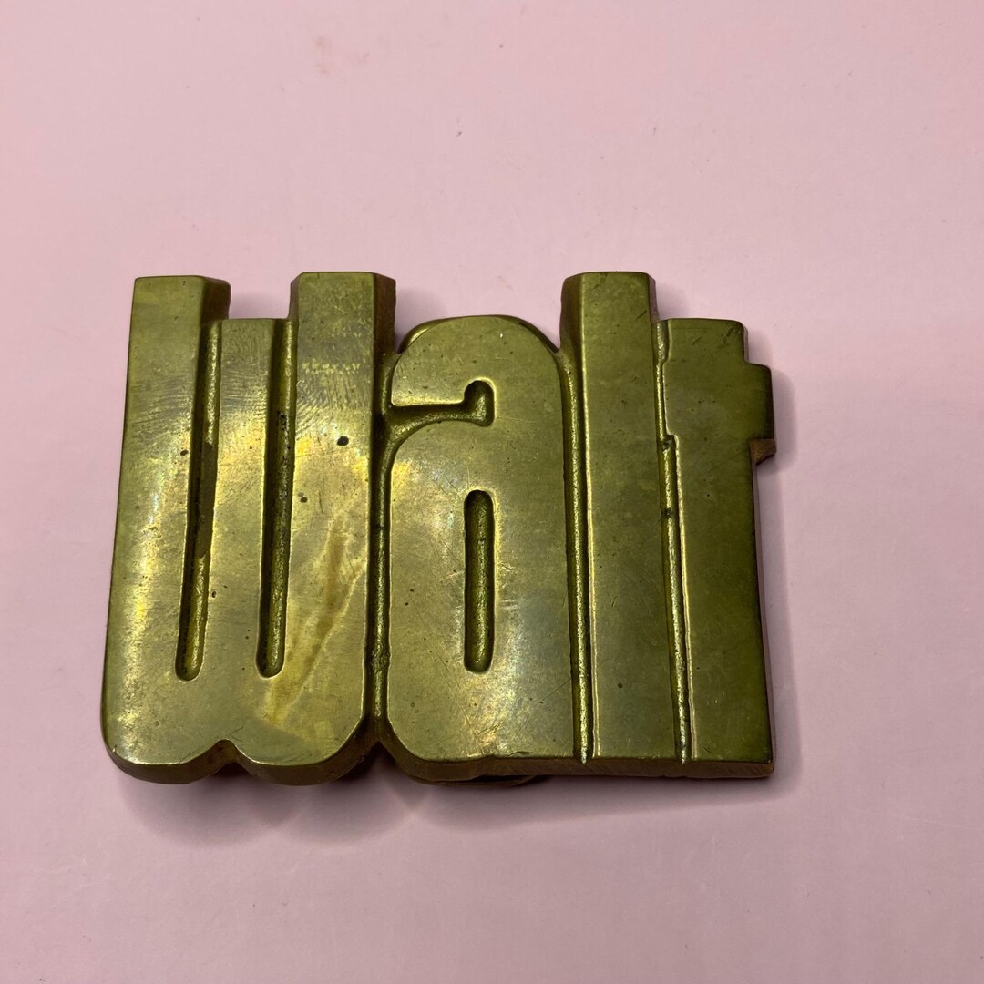 Vintage 70s Solid Brass walt Name 1978 Baron Belt Buckle - Etsy