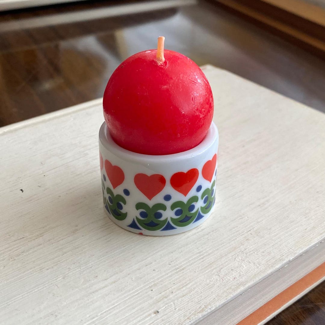 Vintage 70s Retro Heart Mini Candle Holder Cherie Leuchter Funny Design ...