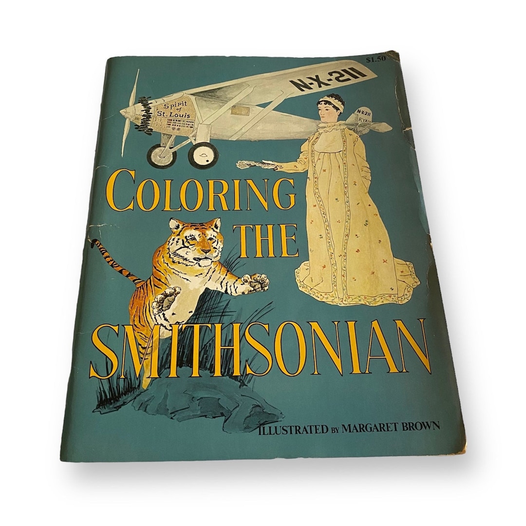 Vintage 70s "coloring the Smithsonian" Fold Out Illustrated Coloring ...