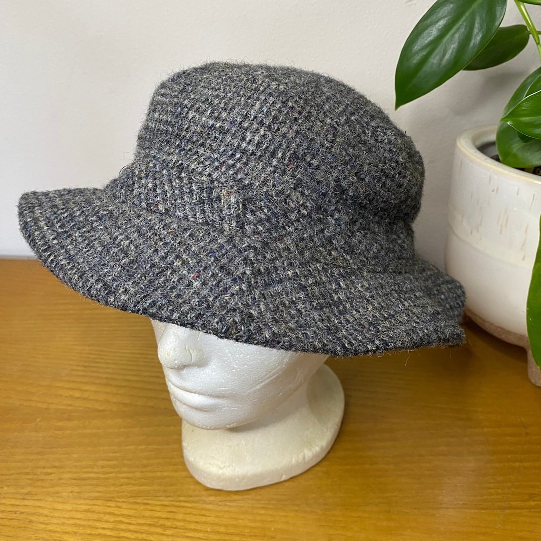 Vintage 70s L.L. Bean Harris Tweed Scottish Wool Goretex Bucket Hat USA ...
