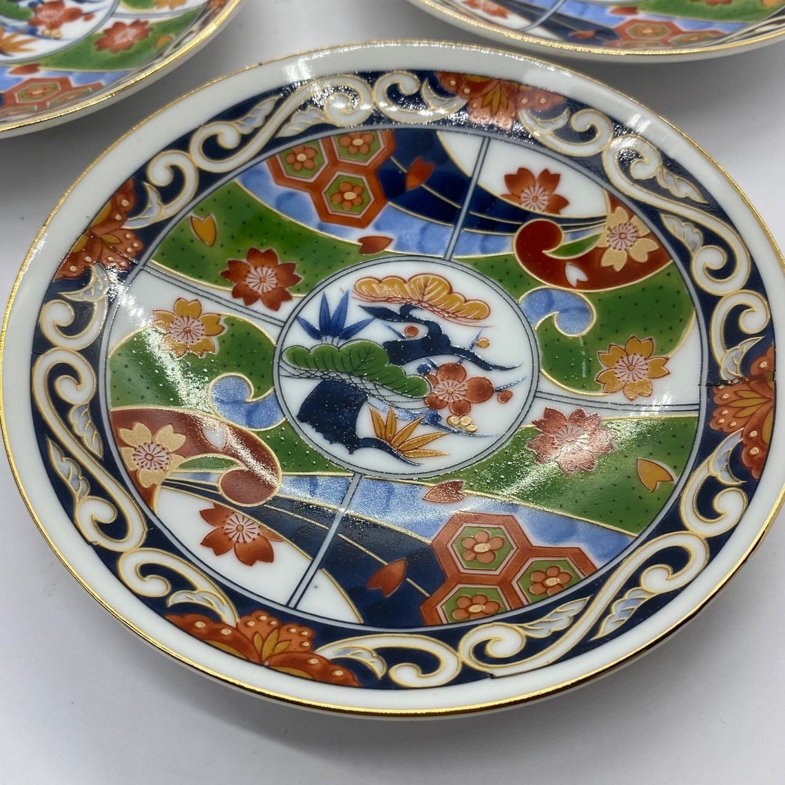 Vintage Andrea by Sadek Imari Porcelain Demitasse Cup & Saucer Set of 4 ...