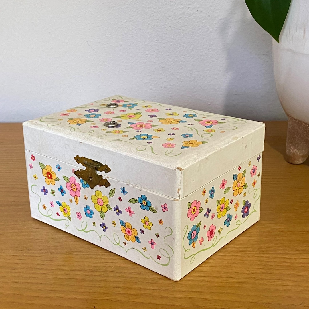 Vintage Flower Power Cute Jaymar Retro Music Jewelry Box - Etsy