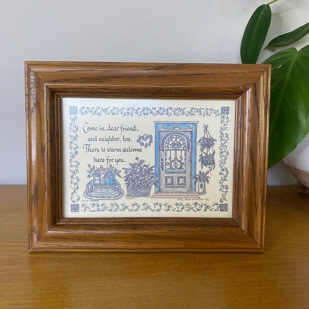 Vintage come in Dear Friend & Neighbor 1989 Lynn Norton Parker Framed ...