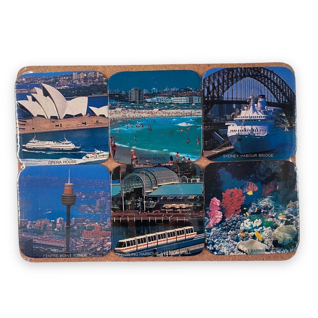 Vintage Australian Souvenir Coasters by Sweda - Set of 6 (SEALED ...