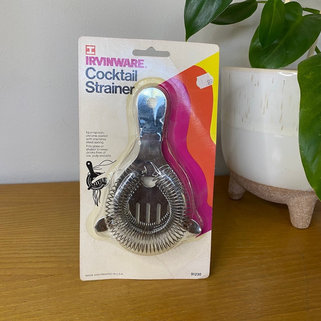 Vintage 70s Irvinware Cocktail Strainer Chrome Stainless Steel Retro ...
