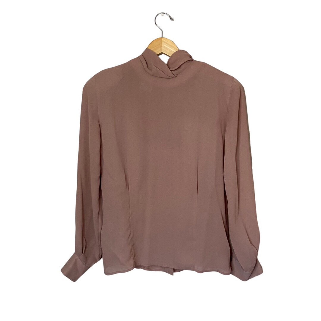 Vintage Rena Rowan for Saville Women's Mauve Long Sleeve Button Back ...