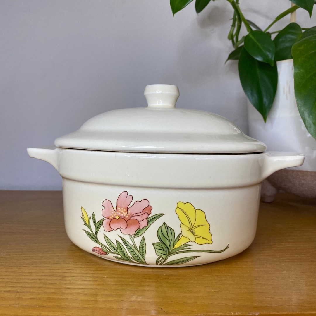 Vintage 1970s Treasure Craft Pottery Flower Casserole Dish #985-970 ...