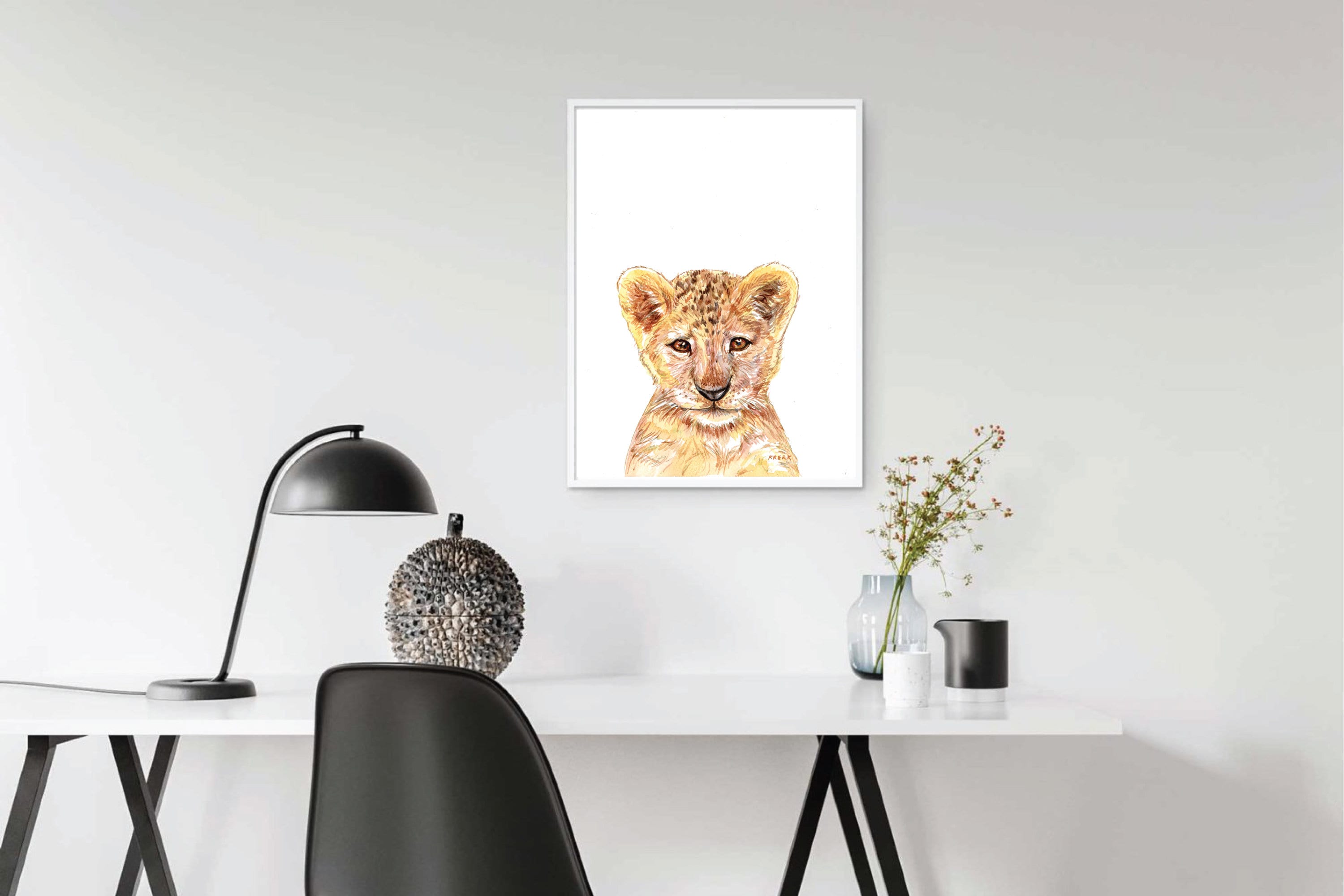 PRINTABLE Baby Lion Print, DIGITAL Download, Lion Poster, Watercolour ...