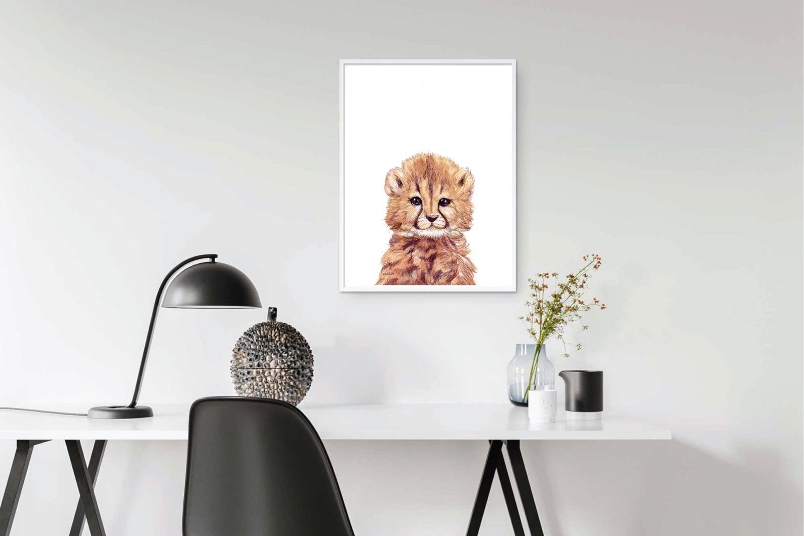 Nursery Decor, Little Tiger Print Watercolour, Woodland Animals ...