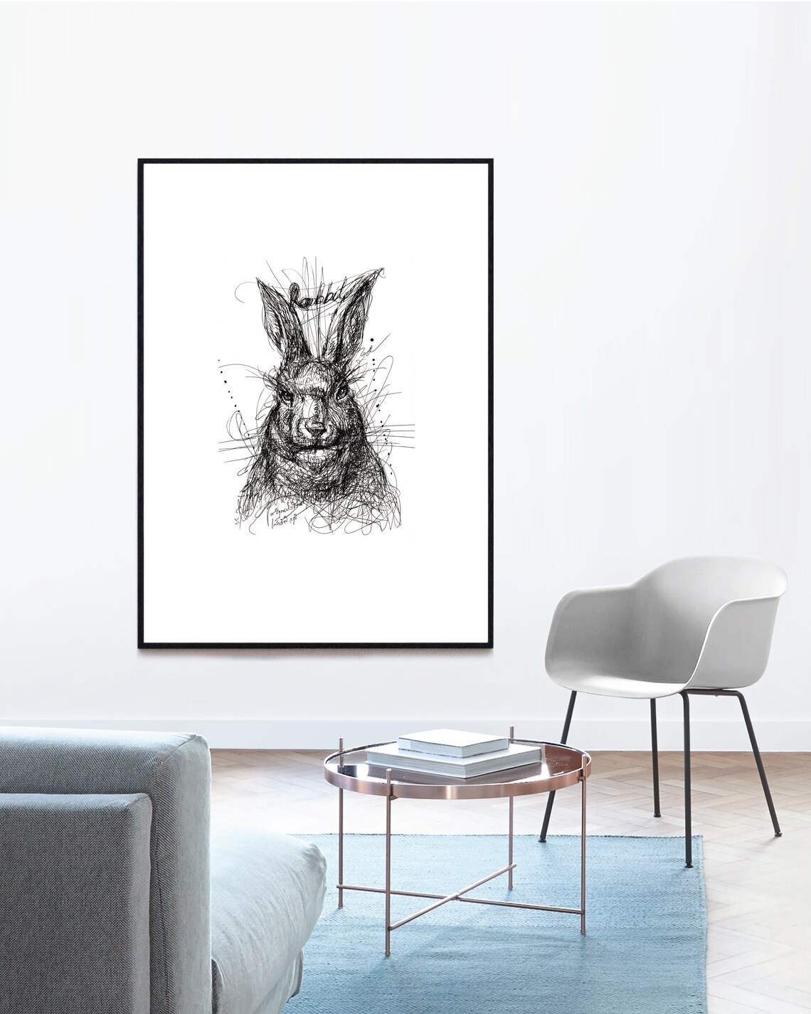 PRINTABLE RABBIT Print DIGITAL Download Rabbit Poster Pen - Etsy