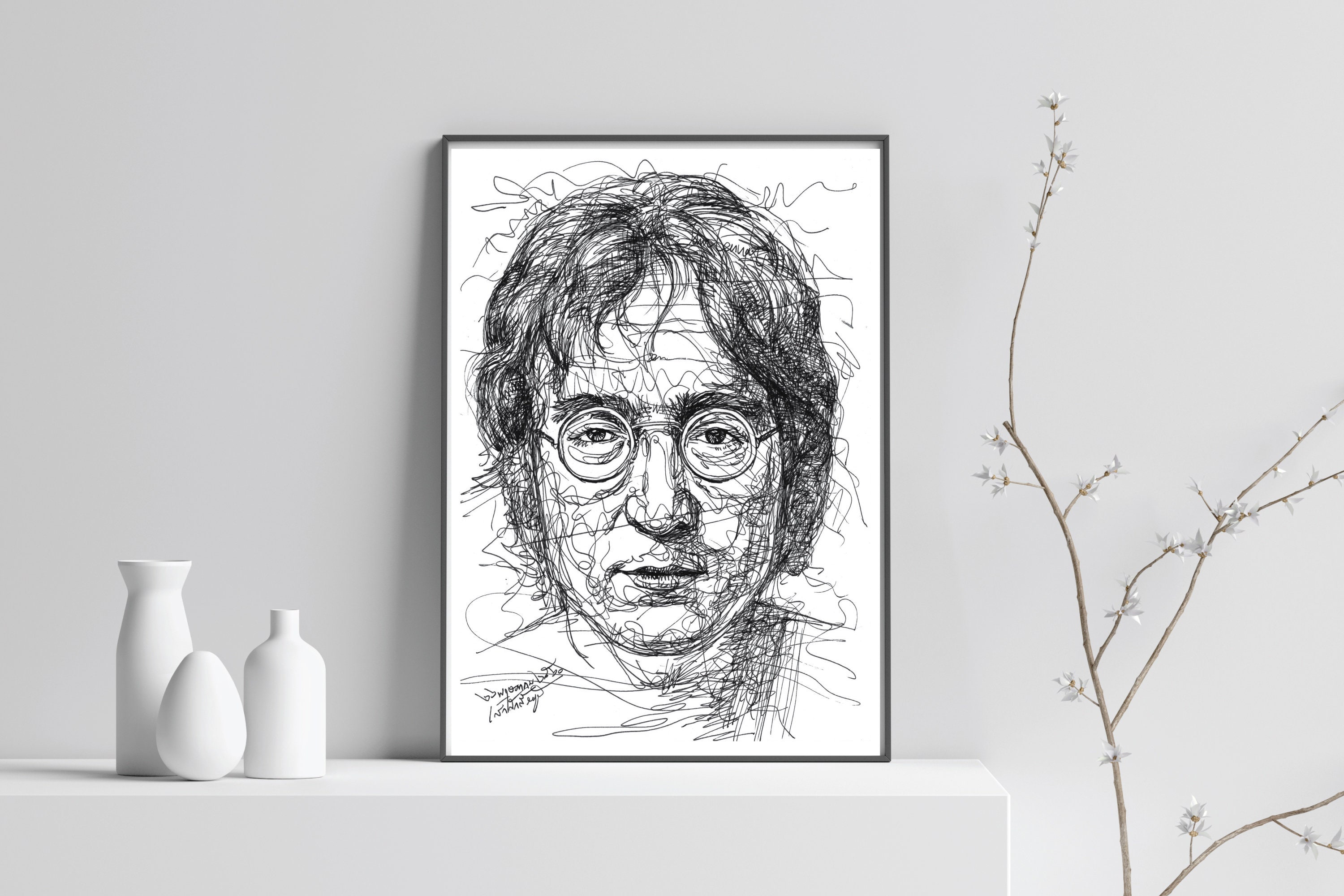 Printable Instant Download, John Lenen, DIGITAL Downloadable, Black ...