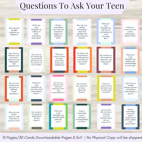 Journal Prompt Cards Teens - Etsy