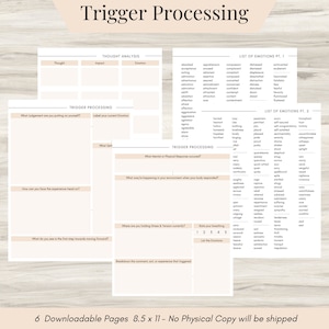 Trigger Processing Digital, Thought Processing Journal Pages for Daily ...