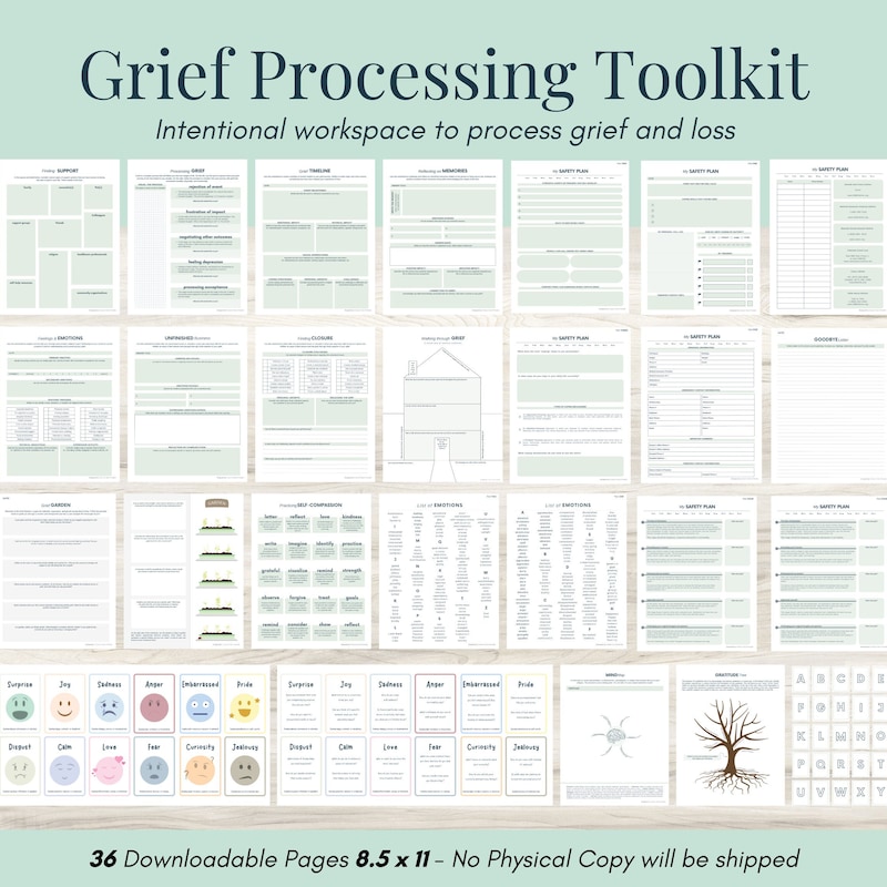 Grief Tool Worksheets - Etsy