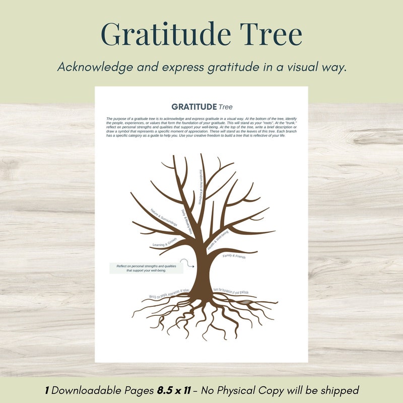 Gratitude Tree Worksheet - Etsy