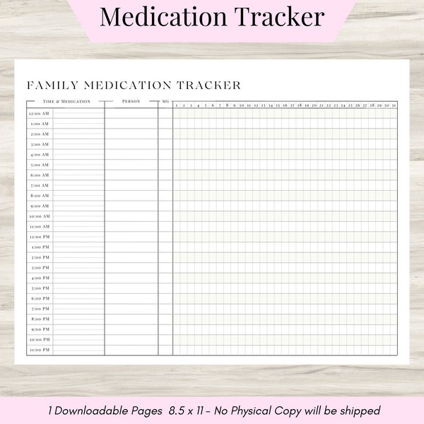 Hospice Medication Chart - Etsy