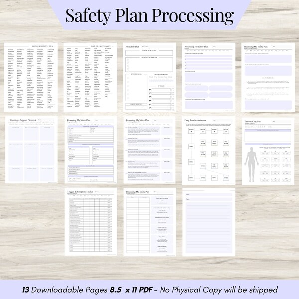 Safety Plan Instant Download Suicide Safety Plan Crisis Intervention ...