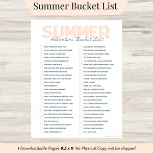 Summer Adventure Bucket List, Summer Self Care List, 50 Summer ...