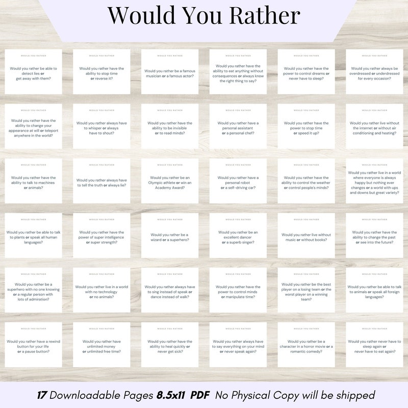 Funny Winter Would You Rather - Etsy