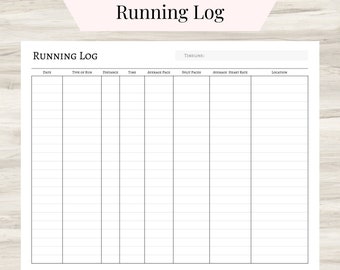 Editable Running Log Book - Etsy