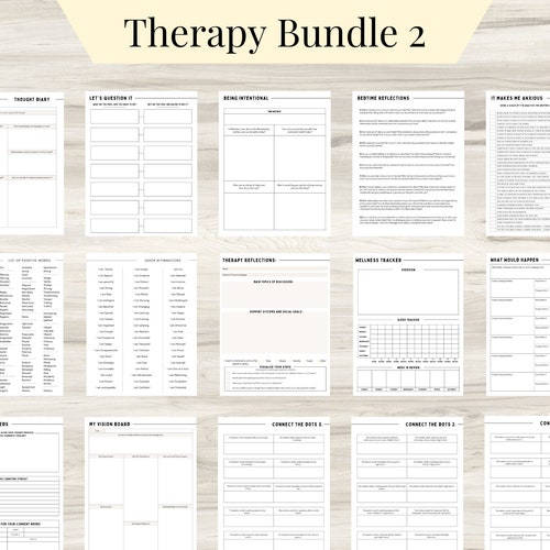 Therapy Journal Worksheets 2 Digital Mental Health Pages - Etsy