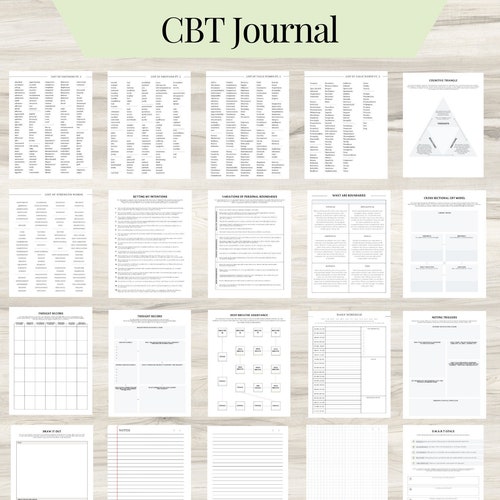 CBT Journal Cognitive Behavioral Therapy Mental Health - Etsy