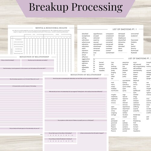 Grief Thought Processing Journal Pages for Daily Self Care - Etsy