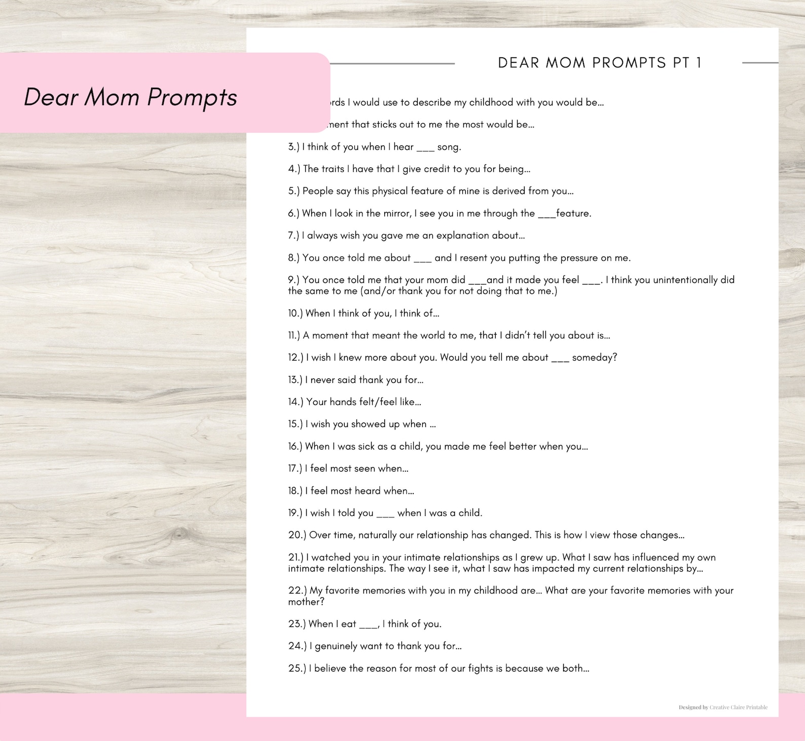 Dear Mom Journaling Prompts Dear Mom Journal Dear Mom I Get - Etsy