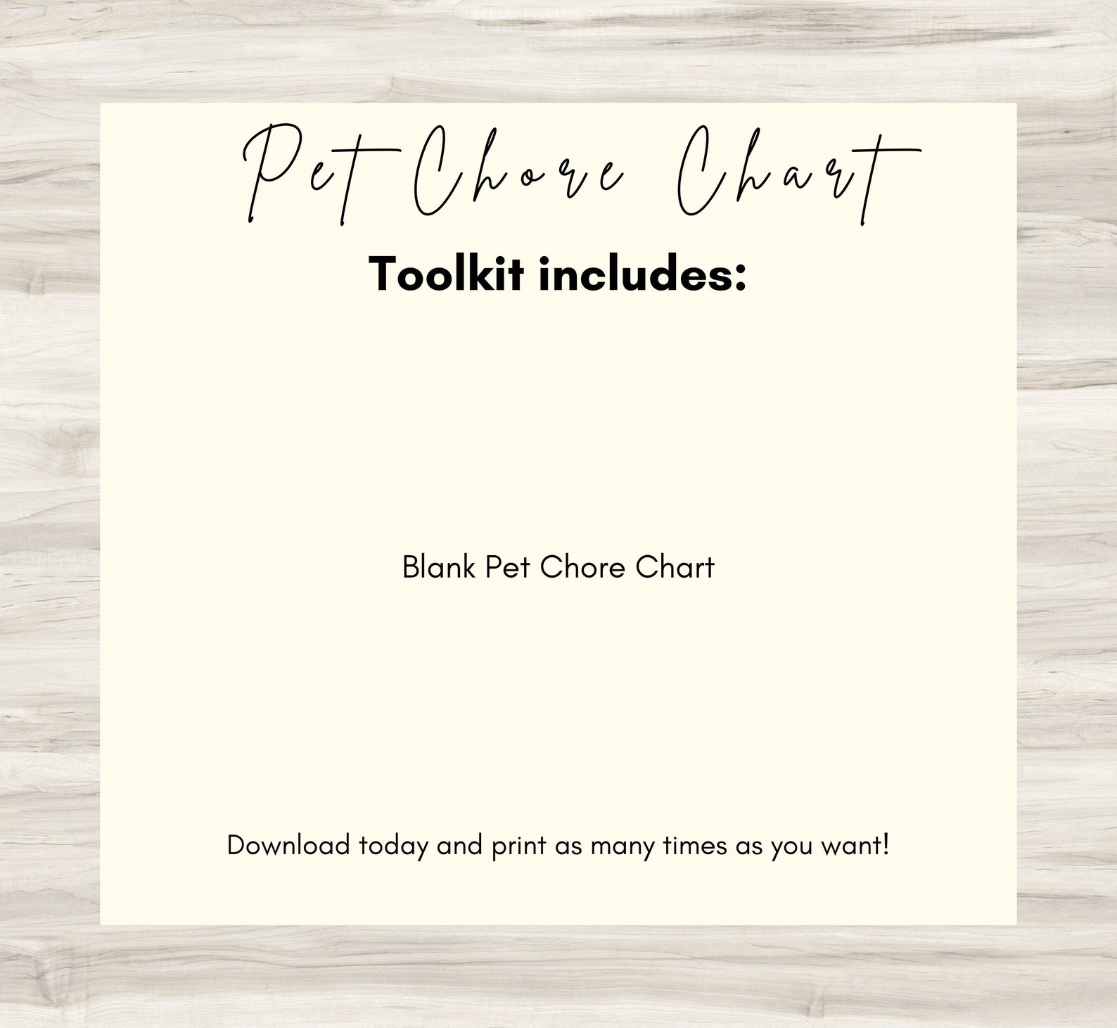 Pet Chore Chart Pet Chore Tracker Pet Chore Chart Printable | Etsy