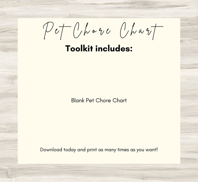 Pet Chore Chart Pet Chore Tracker Pet Chore Chart Printable | Etsy