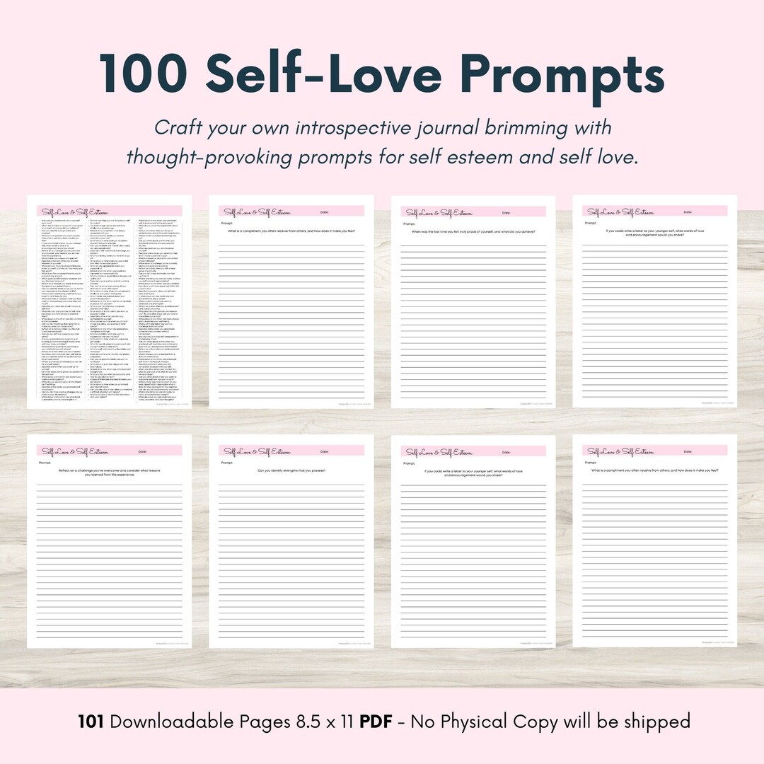Self-love and Self-esteem Journal Prompts, Exercises for Positive Self ...