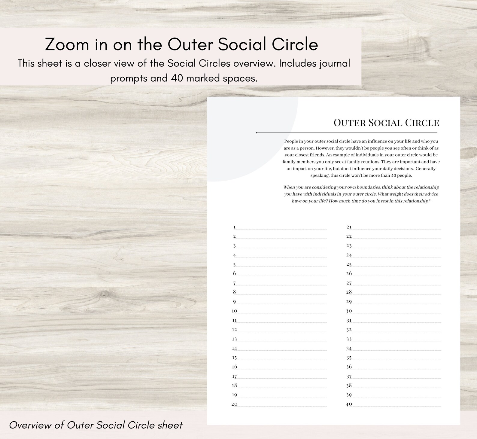 Social Circles Therapy Worksheet: Personal Boundaries PDF (digital ...