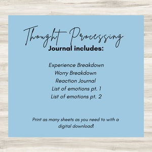 Thought Processing Journal Pages for Daily Self Care, Mental Health ...