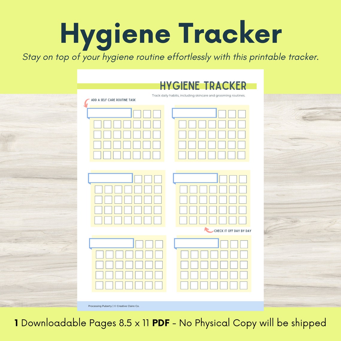 Hygiene Tracker: Personal Cleanliness Monitor, Health Habit Tracker ...
