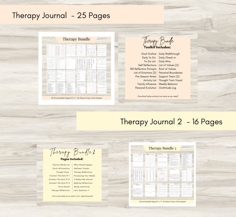 Mental Health Bundle Therapy Journals Mental Health - Etsy