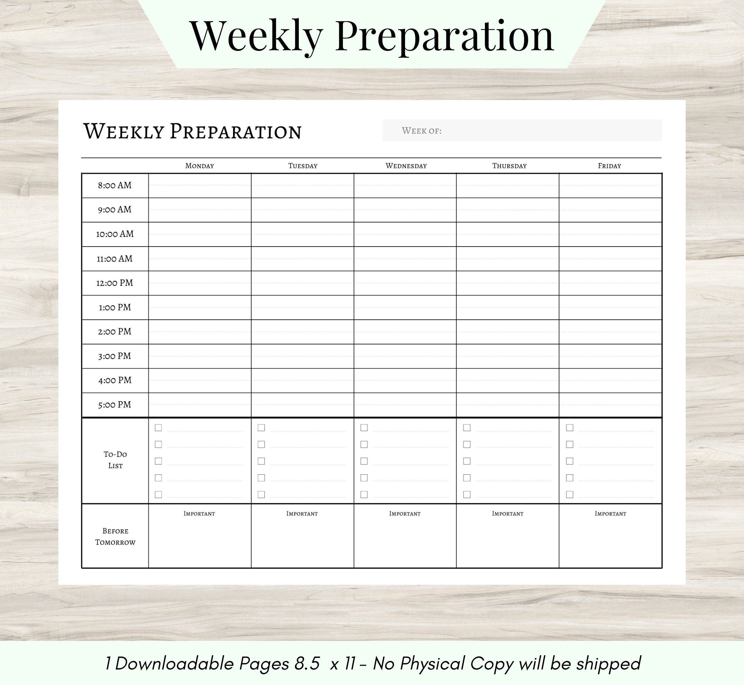 Printable Weekly Calendar Monday Thru Friday Example Free, Printable,