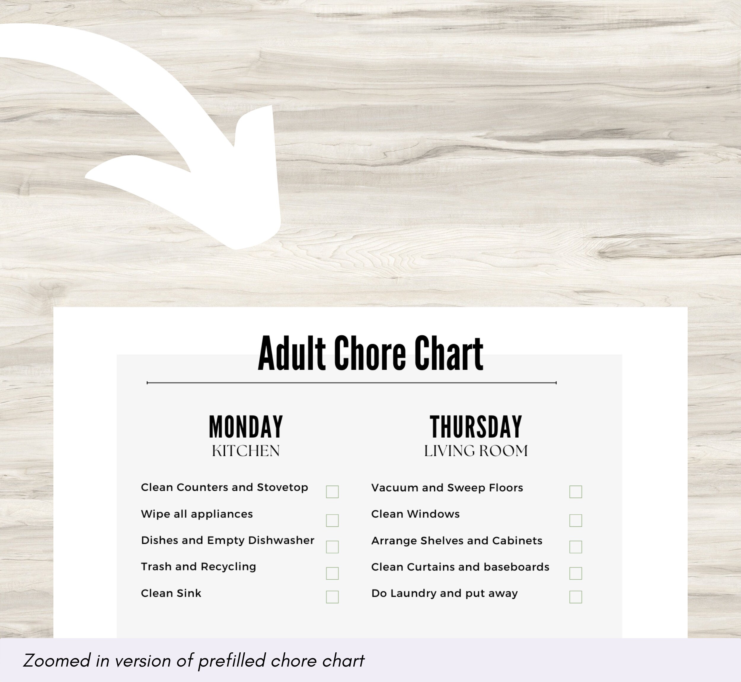 Adult Chore Chart Productivity Chart for Families Adults & | Etsy UK